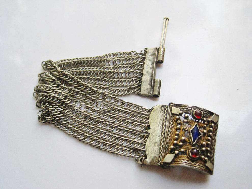 Antique Bosnian Silver Chain Bracelet Ottoman Era Balkan Jewelry – Anteeka