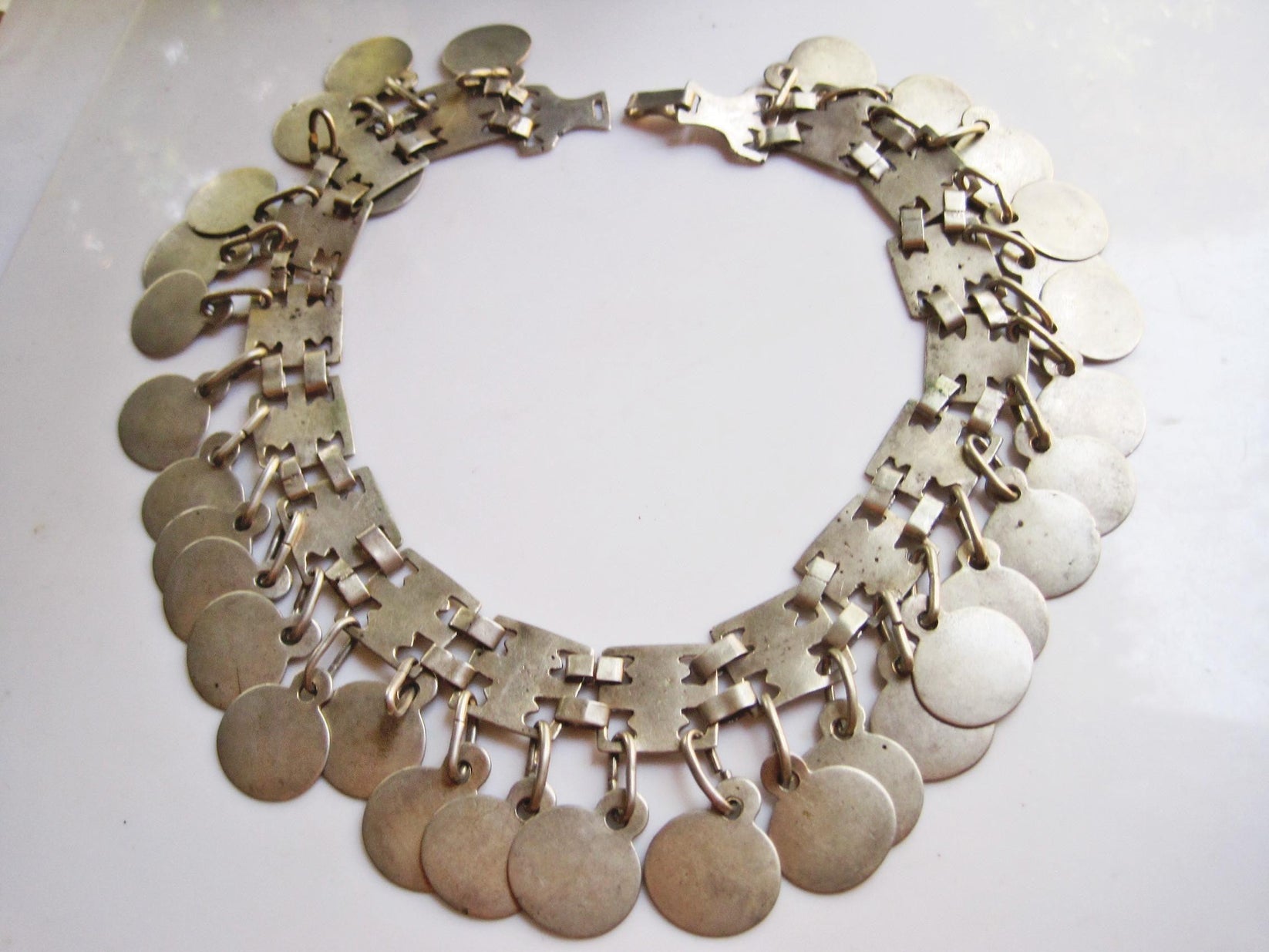 Antique Mapuche Silver Headband Converted into a Necklace – Anteeka