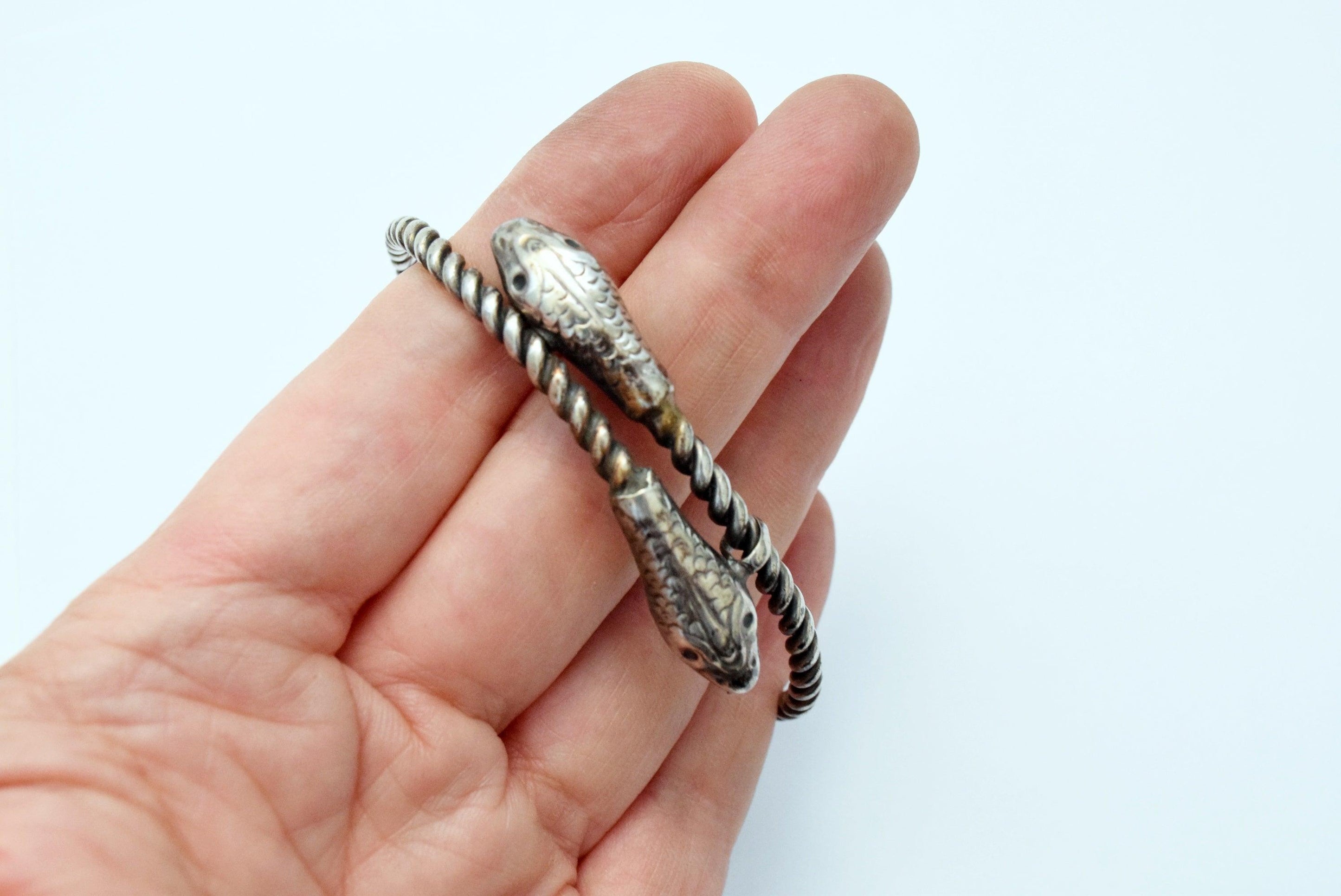 Vintage Berber Tunisian Silver Snake Bracelet – Anteeka