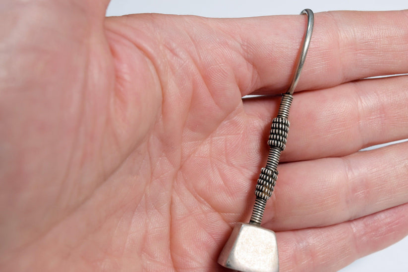 Vintage Silver Vedhla Indian Tribal Earrings from Gujarat – Anteeka