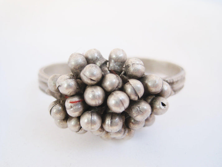 Vintage Two Finger Silver Tribal Nomadic Indian Ring from Rajasthan ...